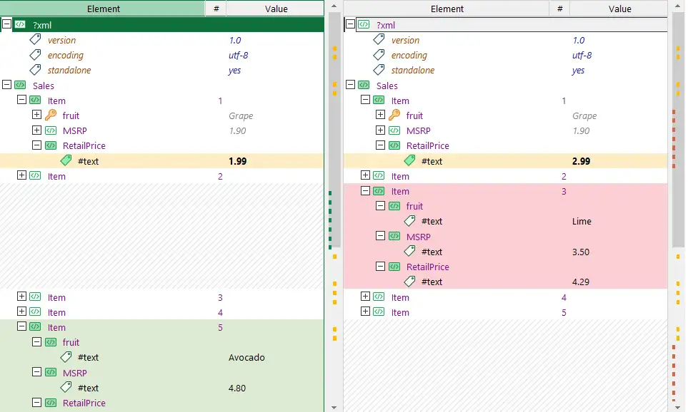 Compare Two XML Files And Highlight Diffs With Color
